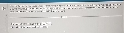 Solved Use the formula for computing futire valun using | Chegg.com