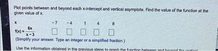Solved Plot points between and beyond each x-intercept and | Chegg.com