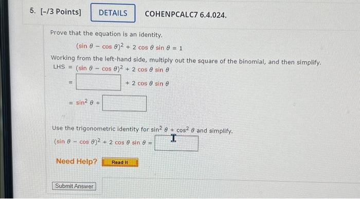 Solved Prove that the equation is an identity. cot2A+1=csc2A | Chegg.com