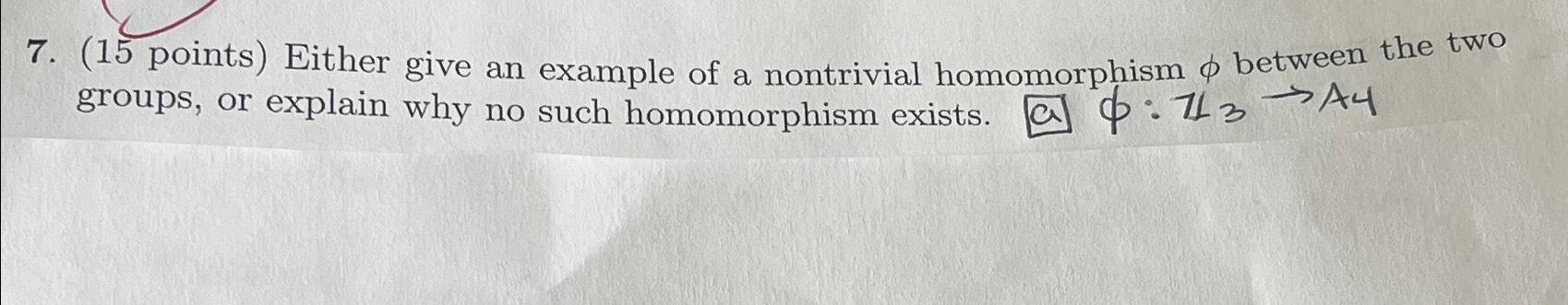 Solved (15 ﻿points) ﻿Either give an example of a nontrivial | Chegg.com