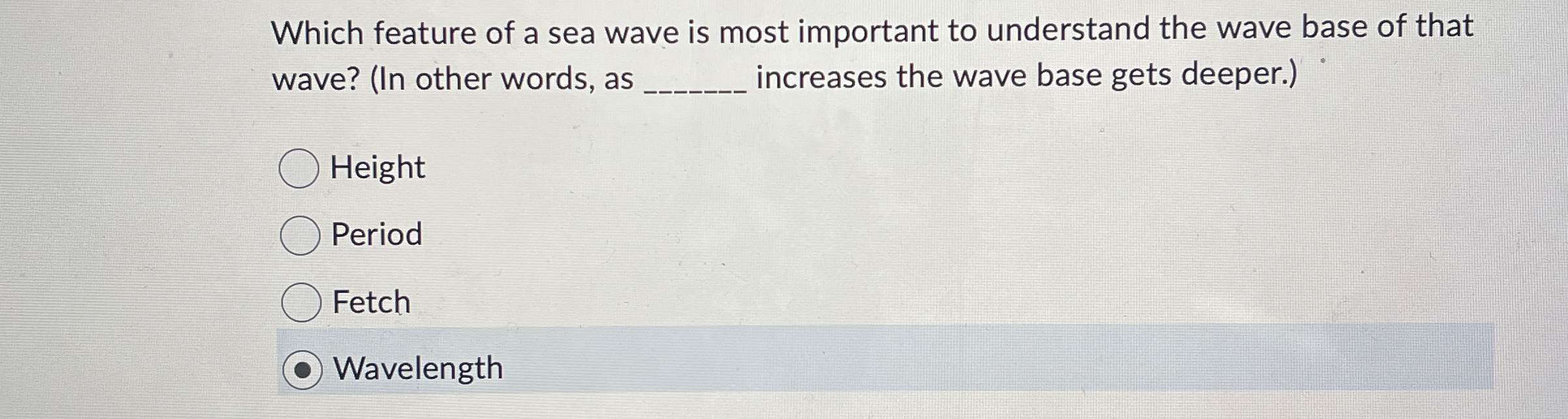 High Quality SOLUTION Which feature of a sea wave is most important to ...