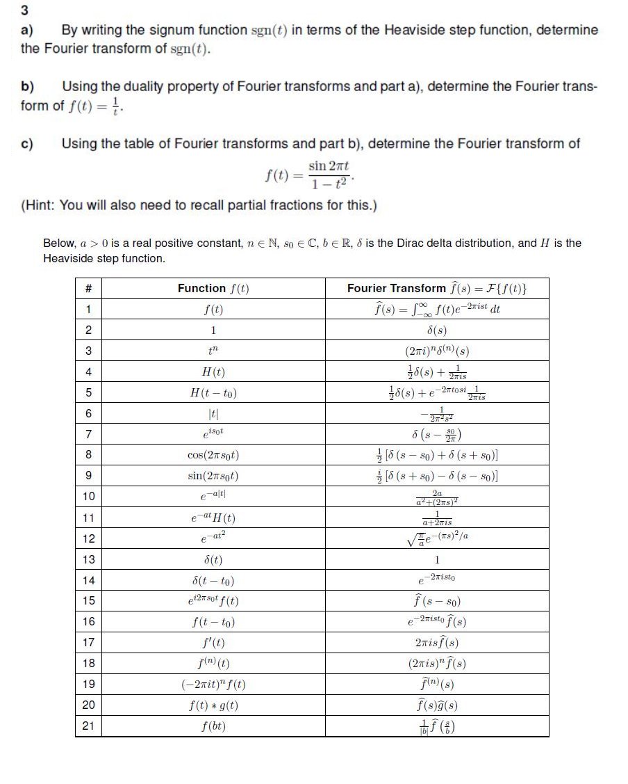 Solved In c), ﻿do NOT use convolution. Here you should use | Chegg.com