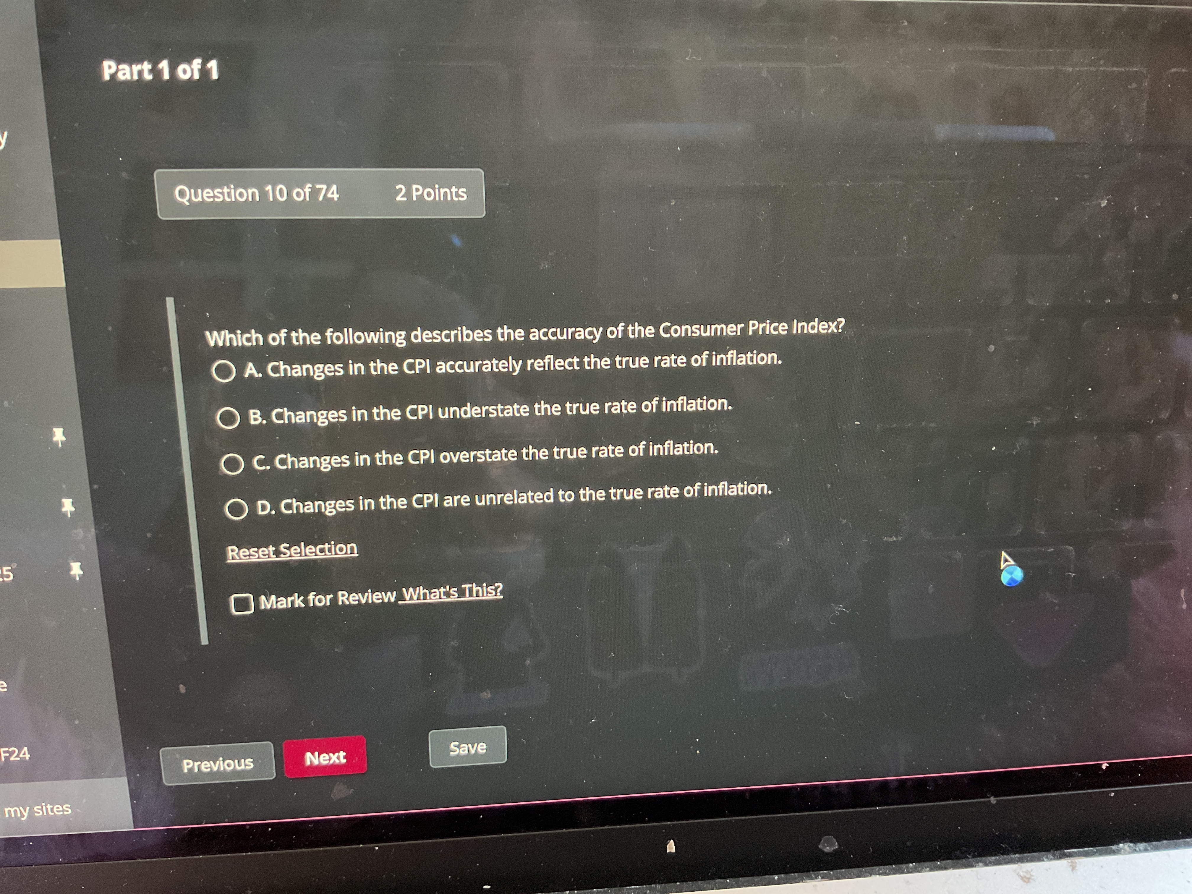 Solved Part 1 ﻿of 1Which of the following describes the | Chegg.com