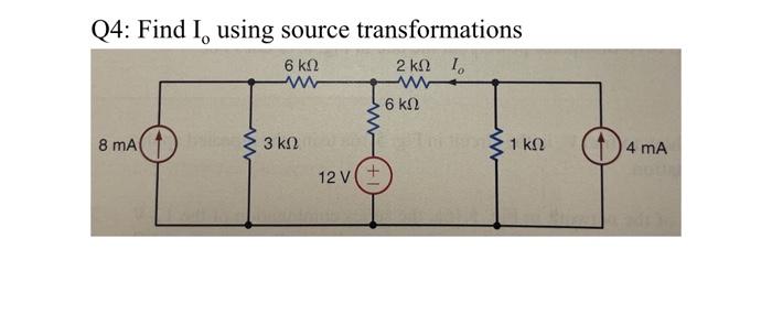 Solved Q4: Find I0 using source transformations | Chegg.com