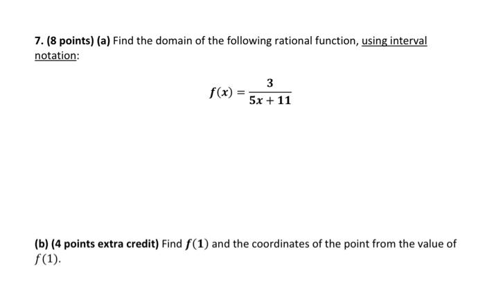Solved 7. (8 points) (a) Find the domain of the following | Chegg.com