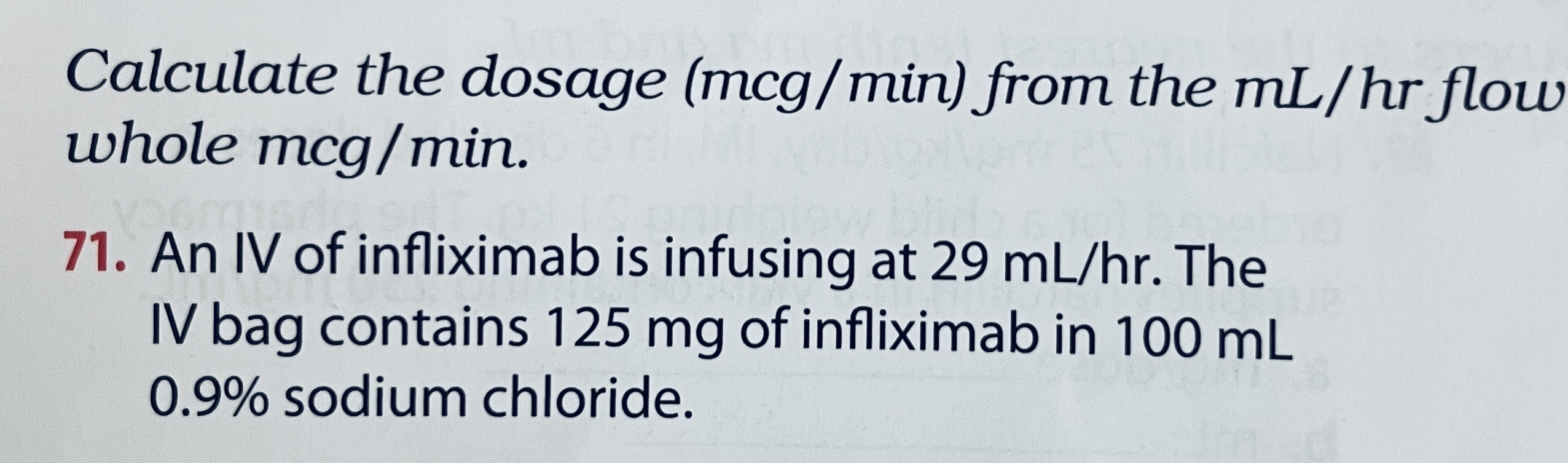 Solved Show the steps and calculate the dosage mcg/min) | Chegg.com