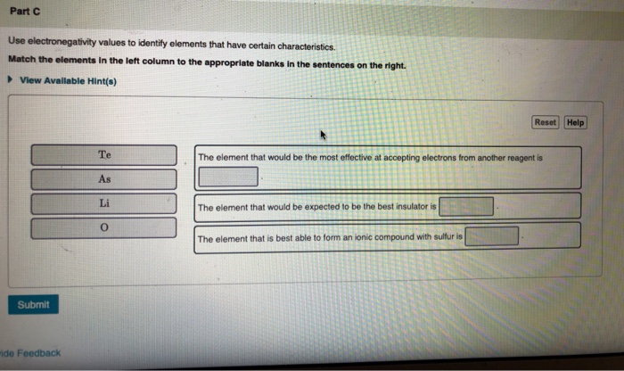 Solved Part Use electronegativity values to identify | Chegg.com