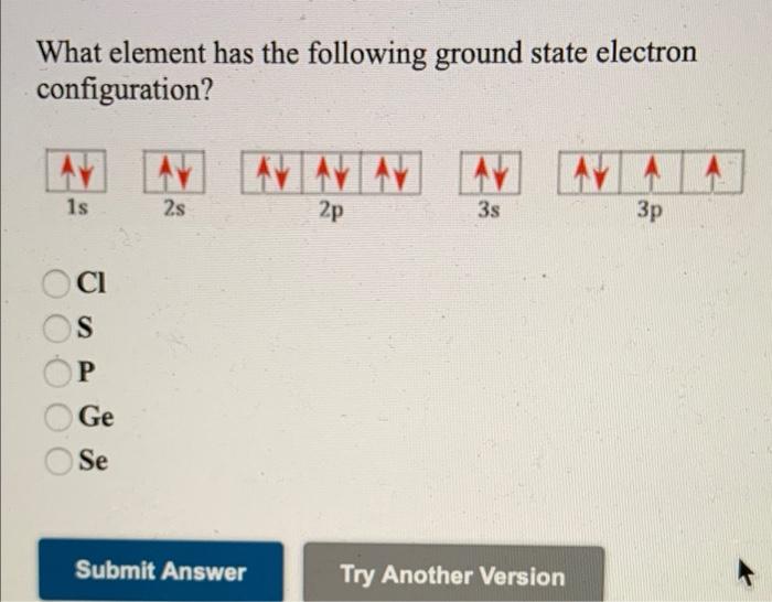 Solved What element has the following ground state electron | Chegg.com