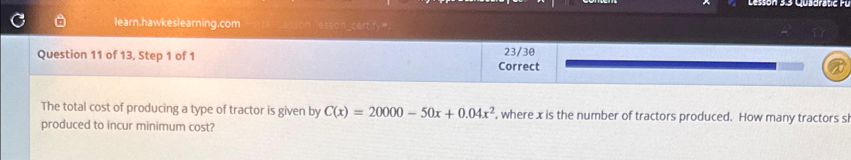 Solved learn.hawkeslearning.comQuestion 11 ﻿of 13, ﻿Step 1 | Chegg.com