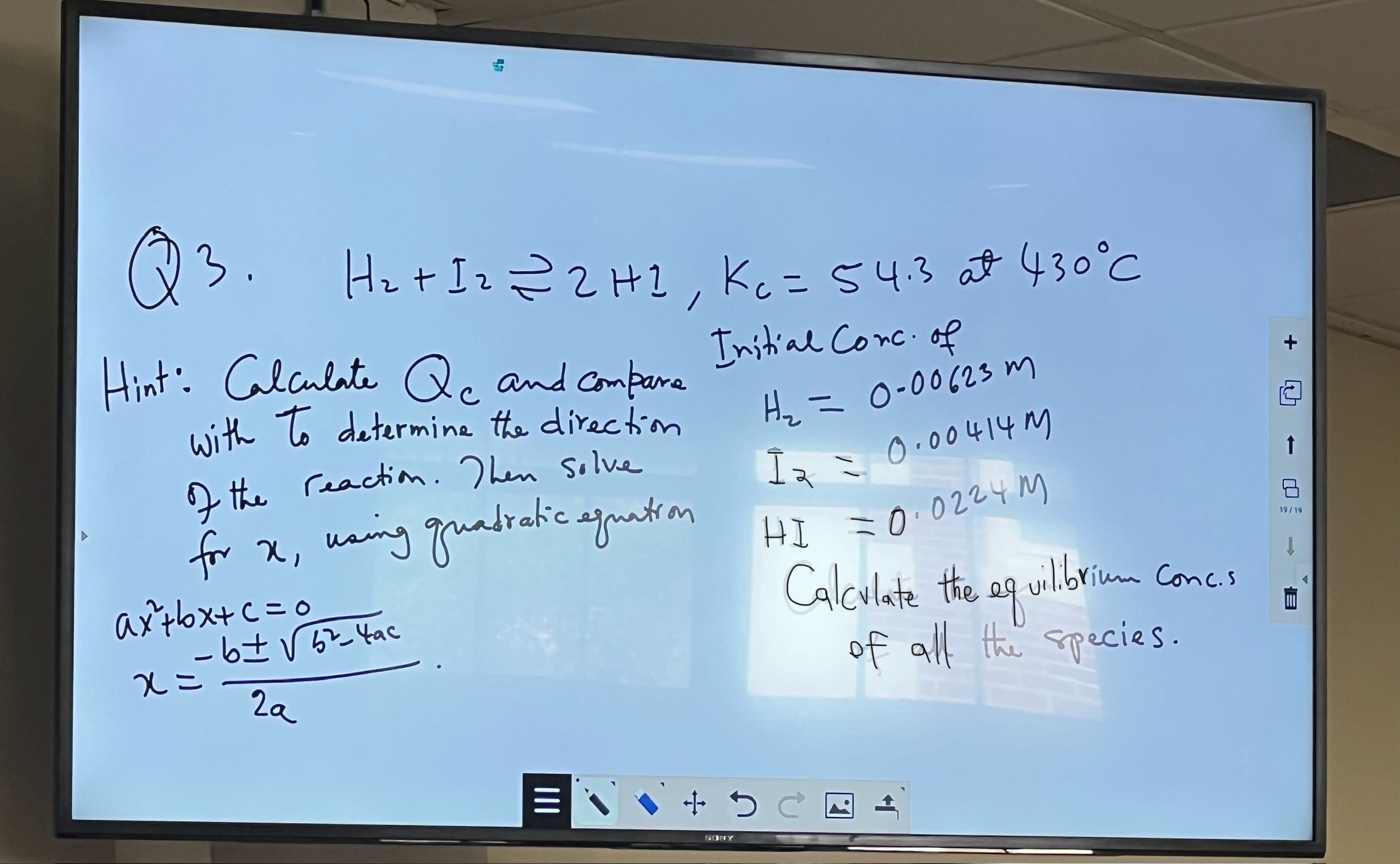 Solved Q3. H2 I2⇌2HI,Kc=54.3 ﻿at 430°CHint: Calculate Qc | Chegg.com