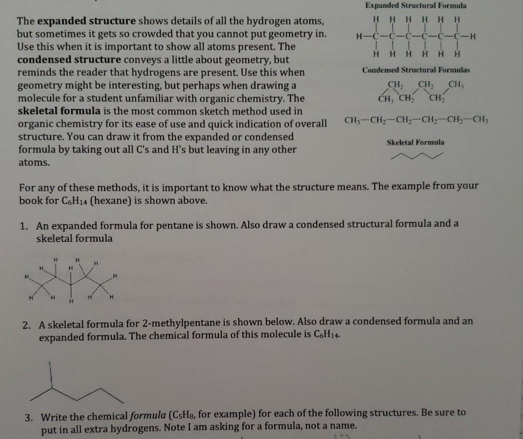 Solved Expanded Structural Formula H Н Н Η Η H H- -C -C | Chegg.com