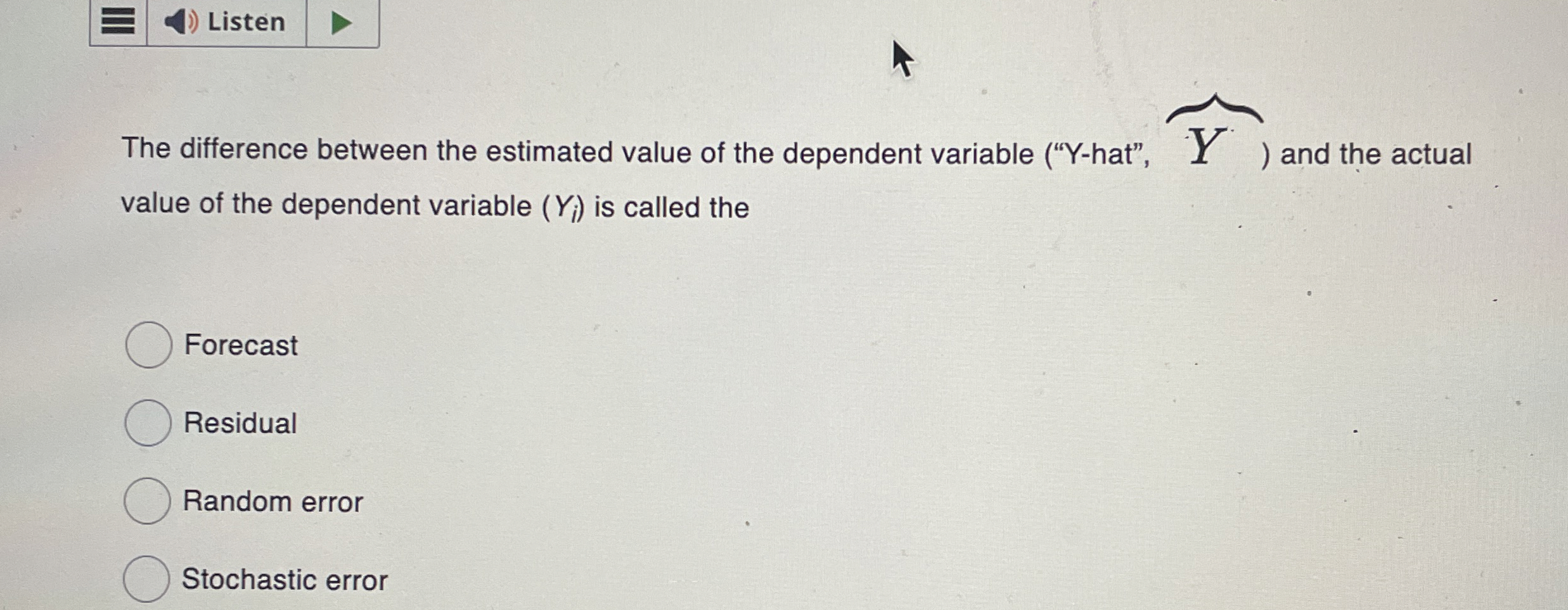 Solved ListenThe difference between the estimated value of | Chegg.com