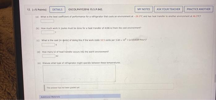Solved 12. 1-/5 Points) DETAILS OSCOLPHYS2016 15.5.P.042 MY | Chegg.com Solved 12. 1-/5 Points) DETAILS OSCOLPHYS2016 15.5.P.042 MY | Chegg.com