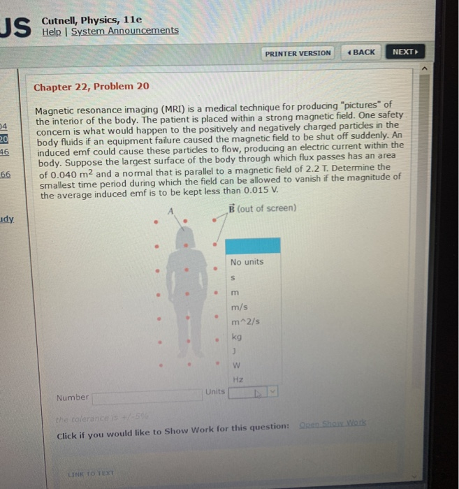 Solved JS Cutnell, Physics, 11e Help System Announcements | Chegg.com