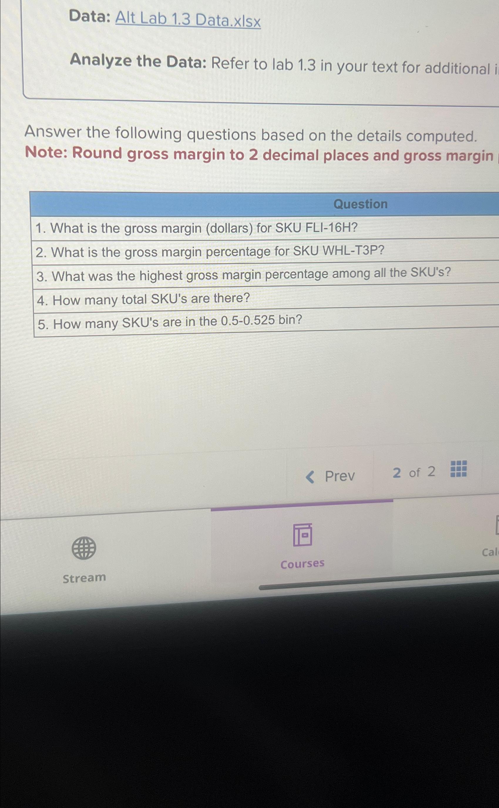 Solved Data: Alt Lab 1.3 ﻿Data.xIsxAnalyze the Data: Refer | Chegg.com