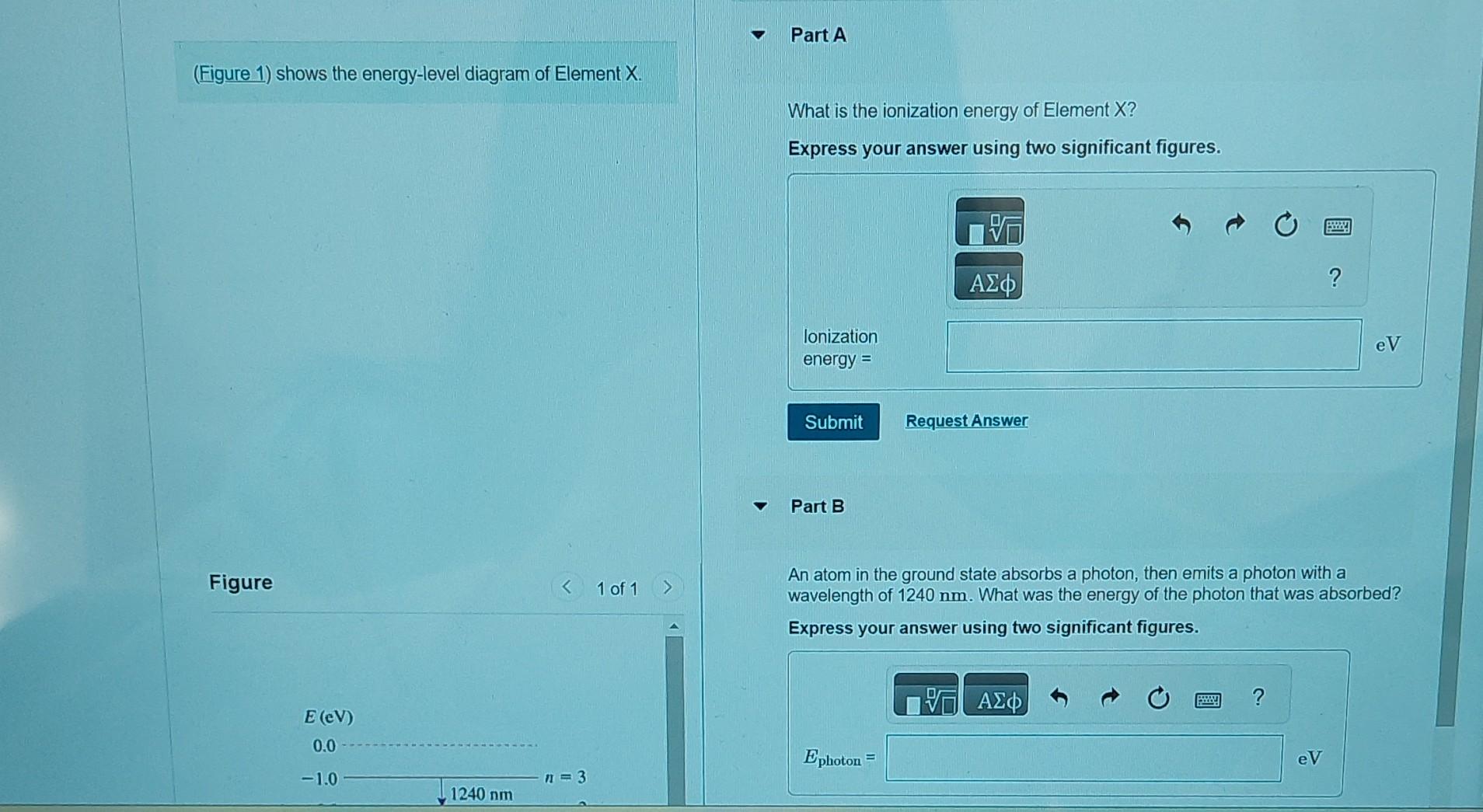 Solved (Figure 1) shows the energy-level diagram of Element | Chegg.com