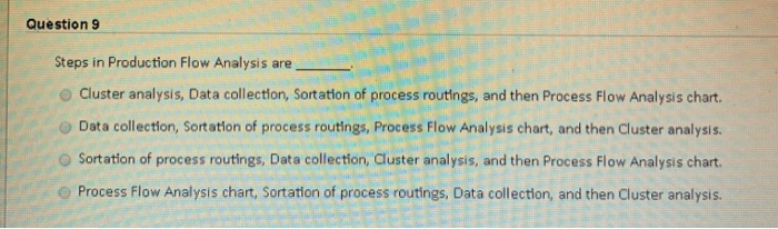 Solved Question 9 Steps In Production Flow Analysis Are Chegg solved-question-9-steps-in-production-flow-analysis-are-chegg