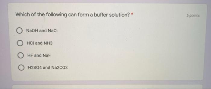 Solved 5 points A buffer contains equal amounts of a weak | Chegg.com