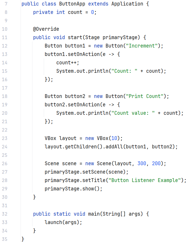 Solved What will be printed if the user clicks Button 2, | Chegg.com