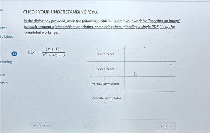 Solved CHECK YOUR UNDERSTANDING (CYU) In the dialog box | Chegg.com