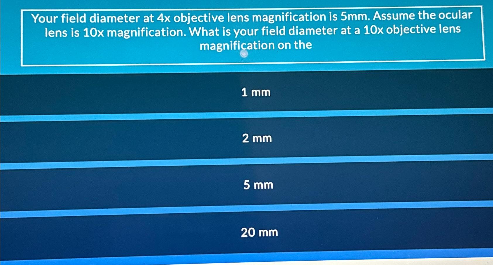 Your Field Diameter At 4x ﻿objective Lens 