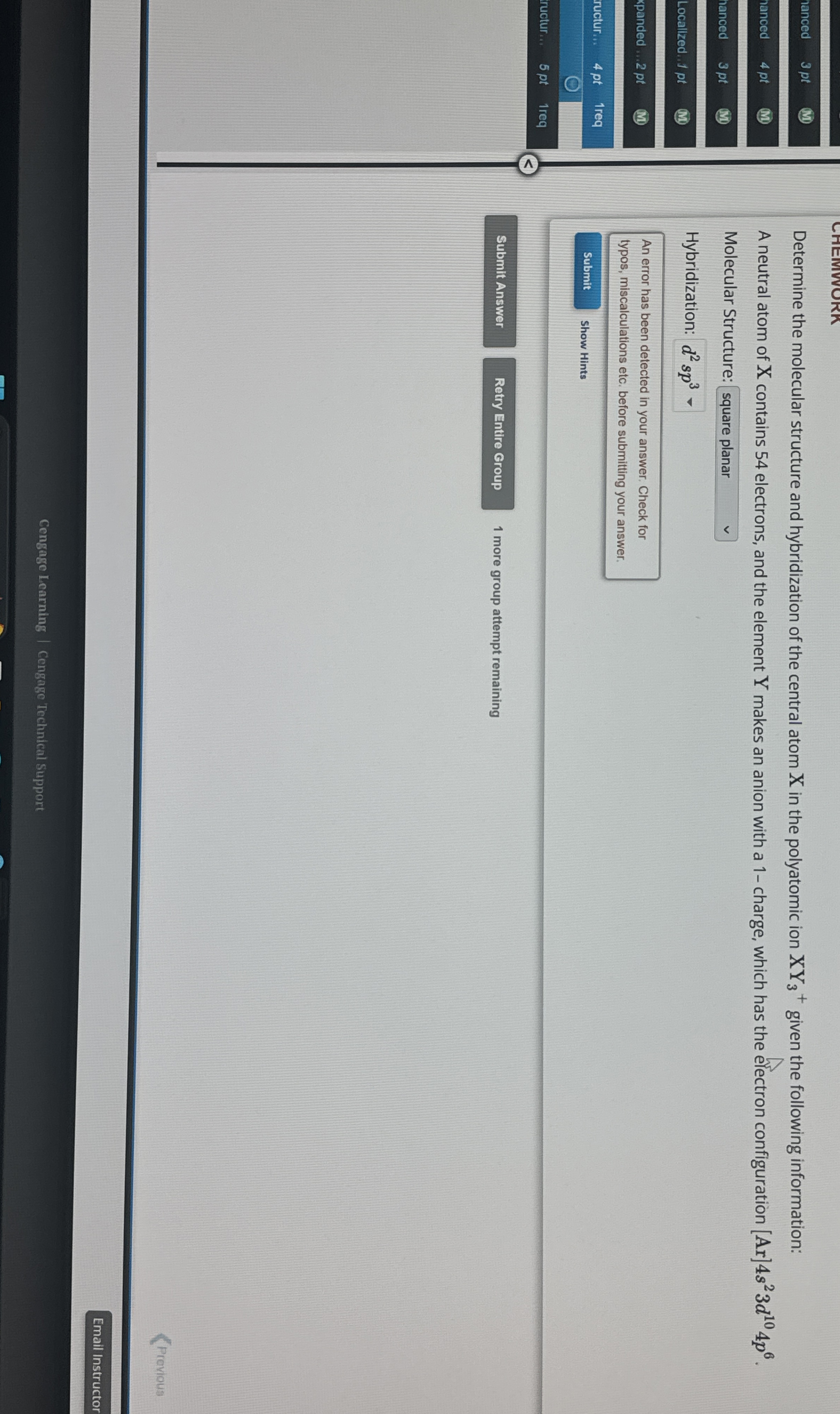 Solved Determine the molecular structure and hybridization | Chegg.com