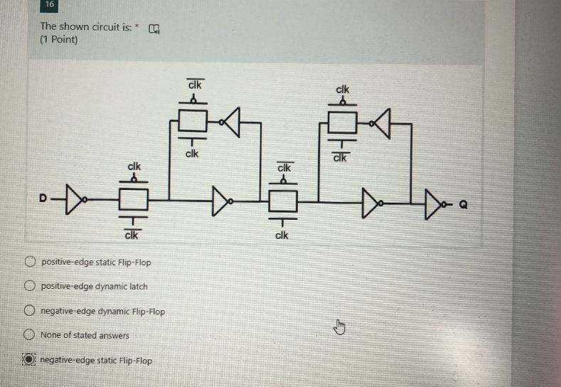 Solved 16The shown circuit is: *(1 ﻿Point)positive-edge | Chegg.com