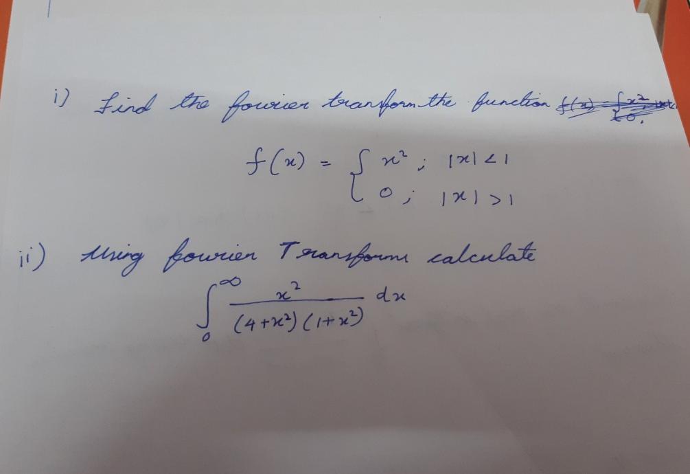 Solved is find the fourier tranform the function stay f S T | Chegg.com