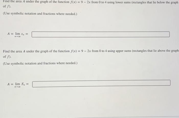 Solved Find the area A under the graph of the function | Chegg.com