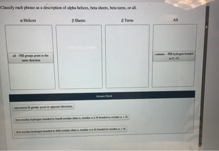 Solved Classify each phrase as a description of alpha | Chegg.com