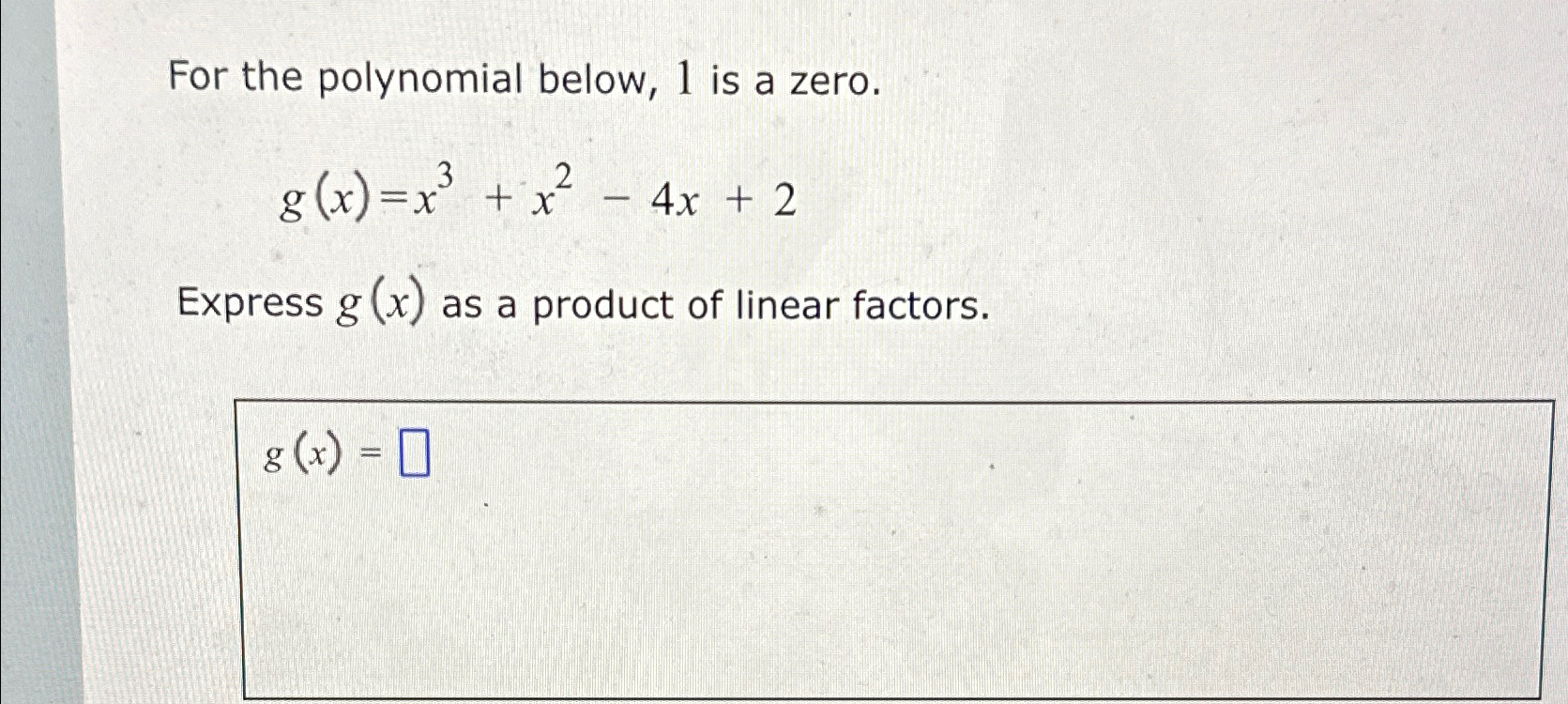 For the polynomial below, 1 ﻿is a | Chegg.com