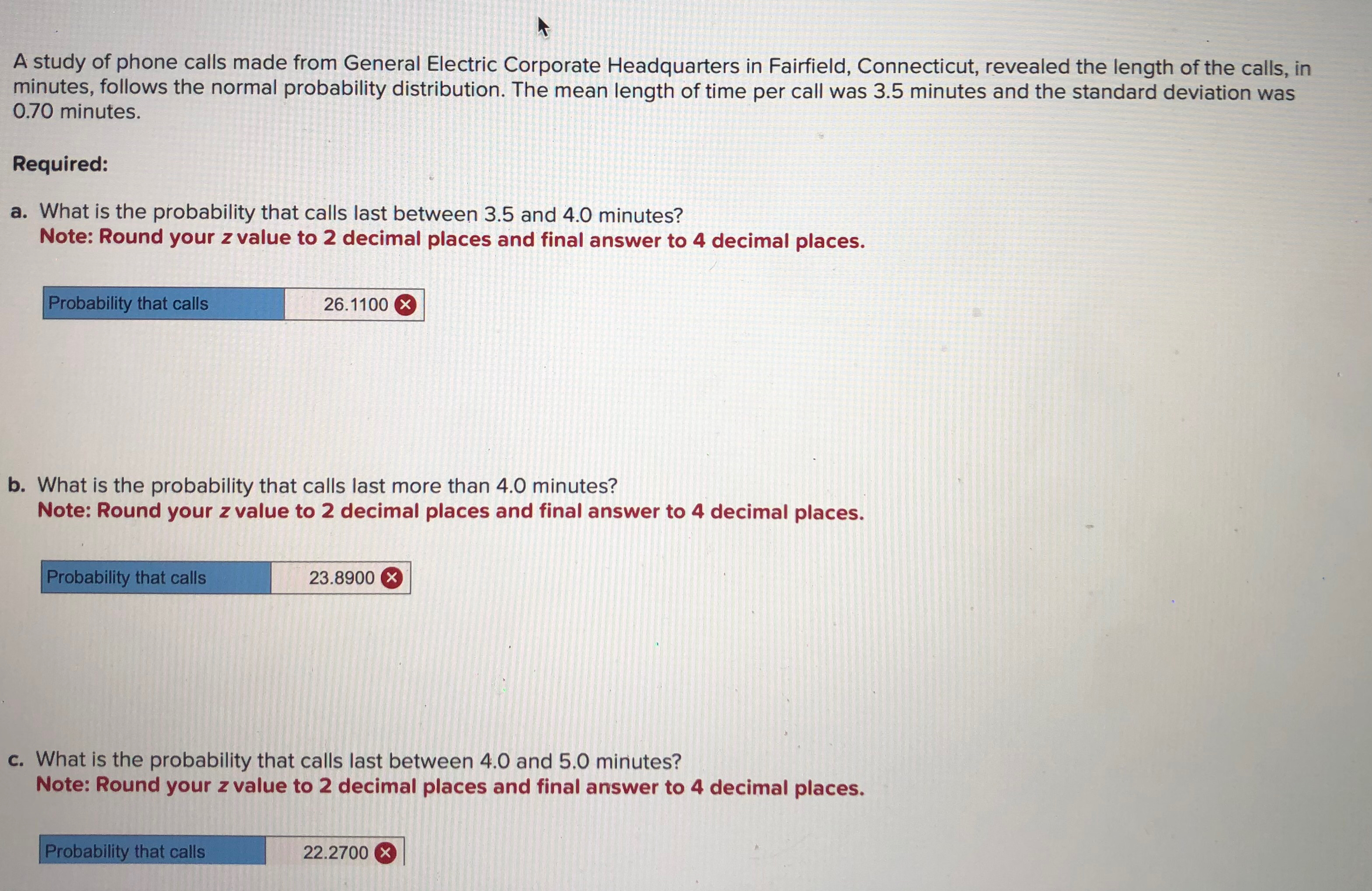 Solved A study of phone calls made from General Electric | Chegg.com