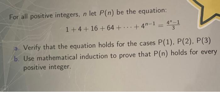 Solved For all positive integers, n let P(n) be the | Chegg.com