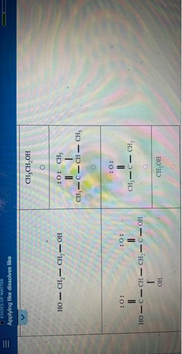 Solved 三 Applying like dissolves like | Chegg.com