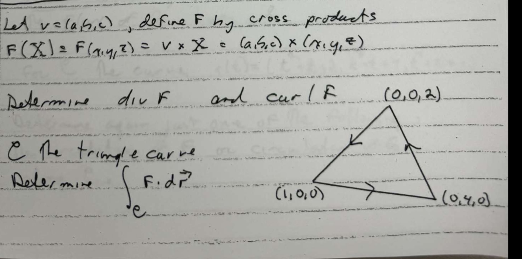 Solved Let v=(a,b,c), ﻿define F ﻿hy cross | Chegg.com