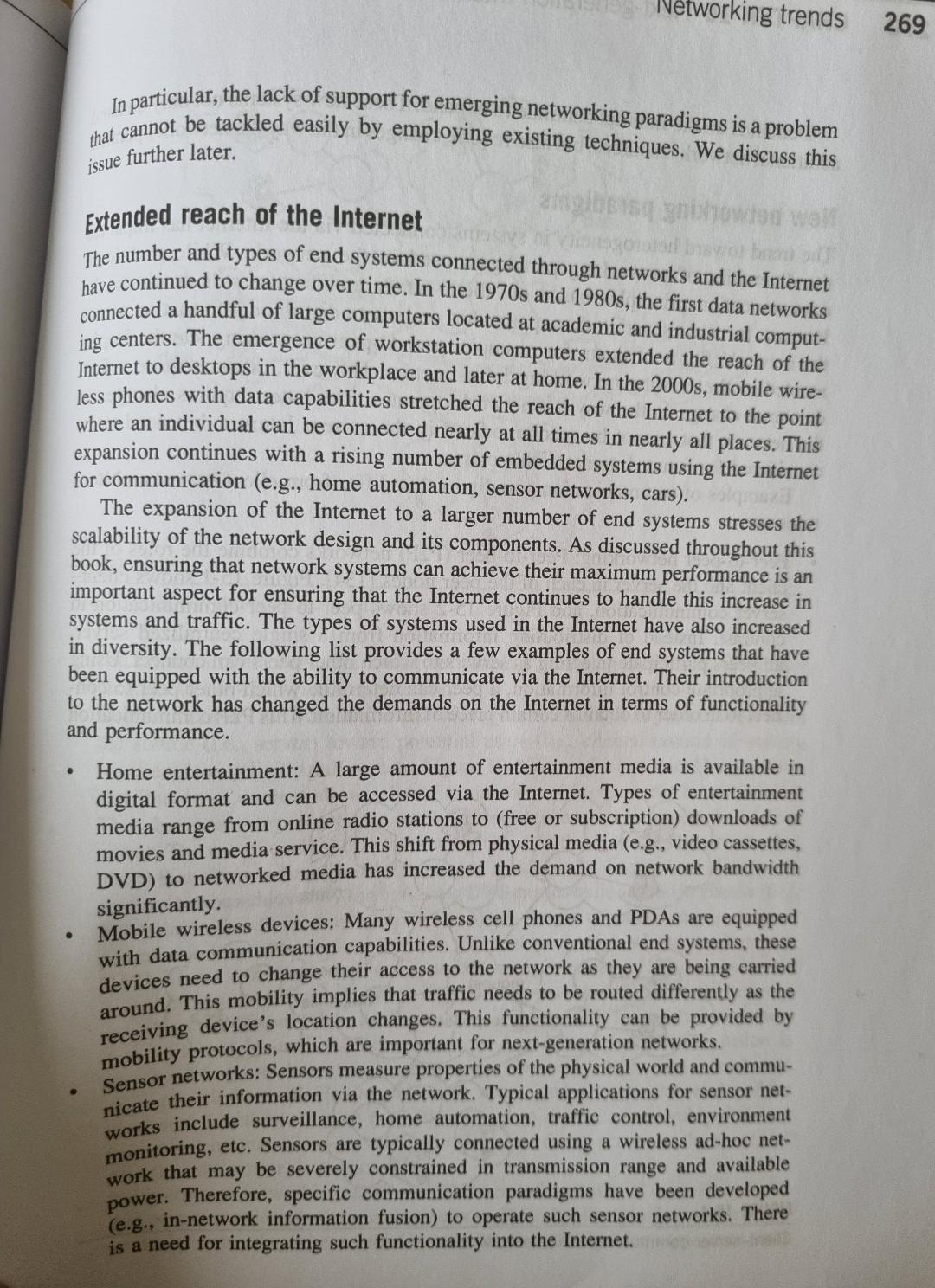 Solved "The lack of support for emerging networking | Chegg.com