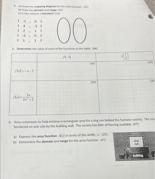 Solved 4. A) Draw the mapping diagram for the ordered pairs. | Chegg.com