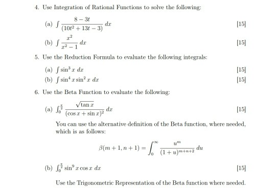 Solved dr 4. Use Integration of Rational Functions to solve | Chegg.com