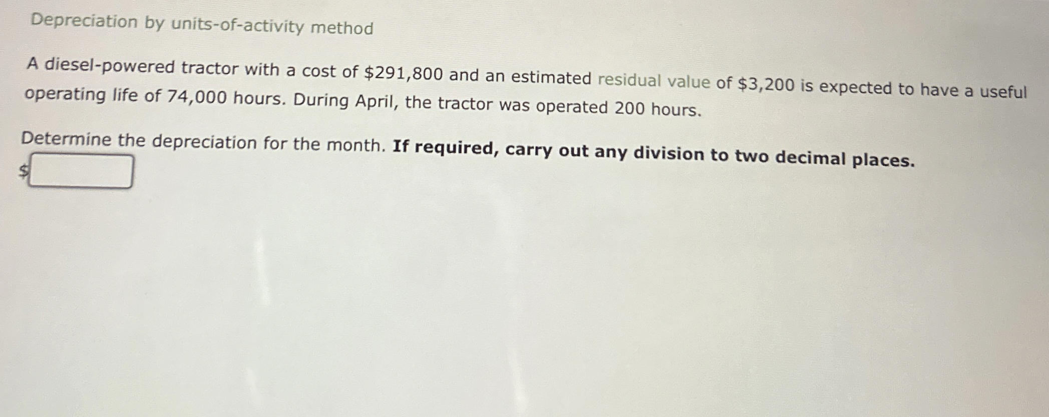 Solved Depreciation by units-of-activity methodA | Chegg.com