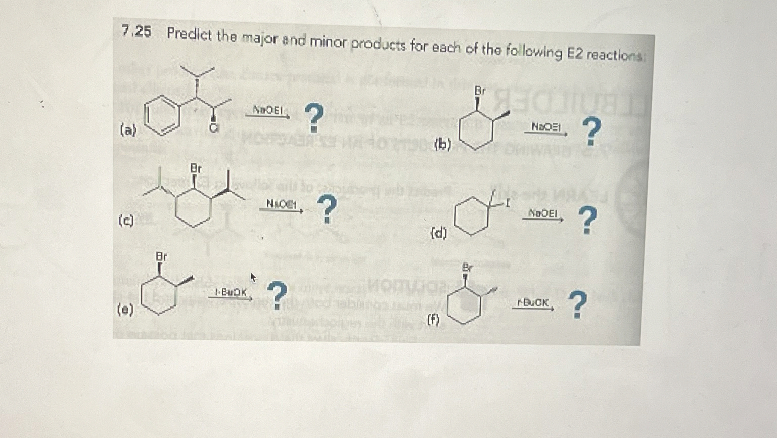 Solved 7.25 ﻿Predict the major and minor products for each | Chegg.com