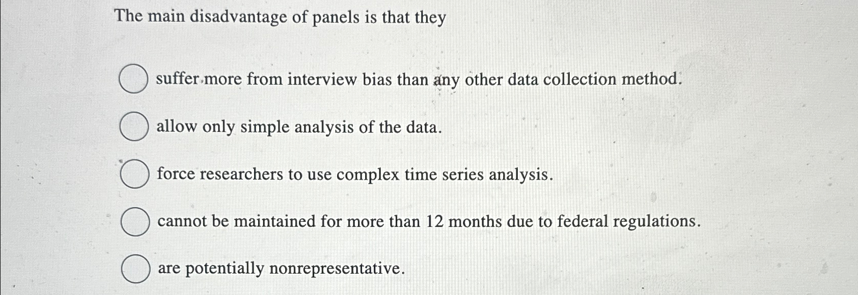 Solved The main disadvantage of panels is that theysuffer | Chegg.com