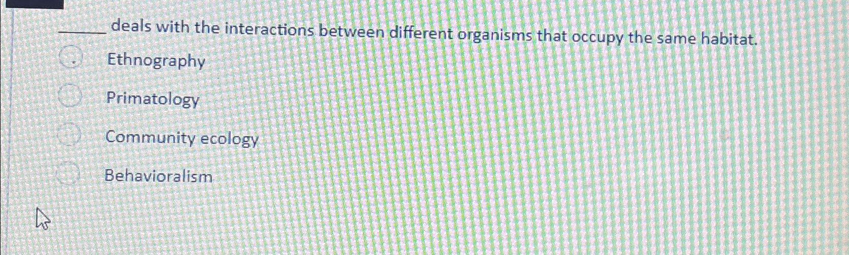 Solved deals with the interactions between different | Chegg.com