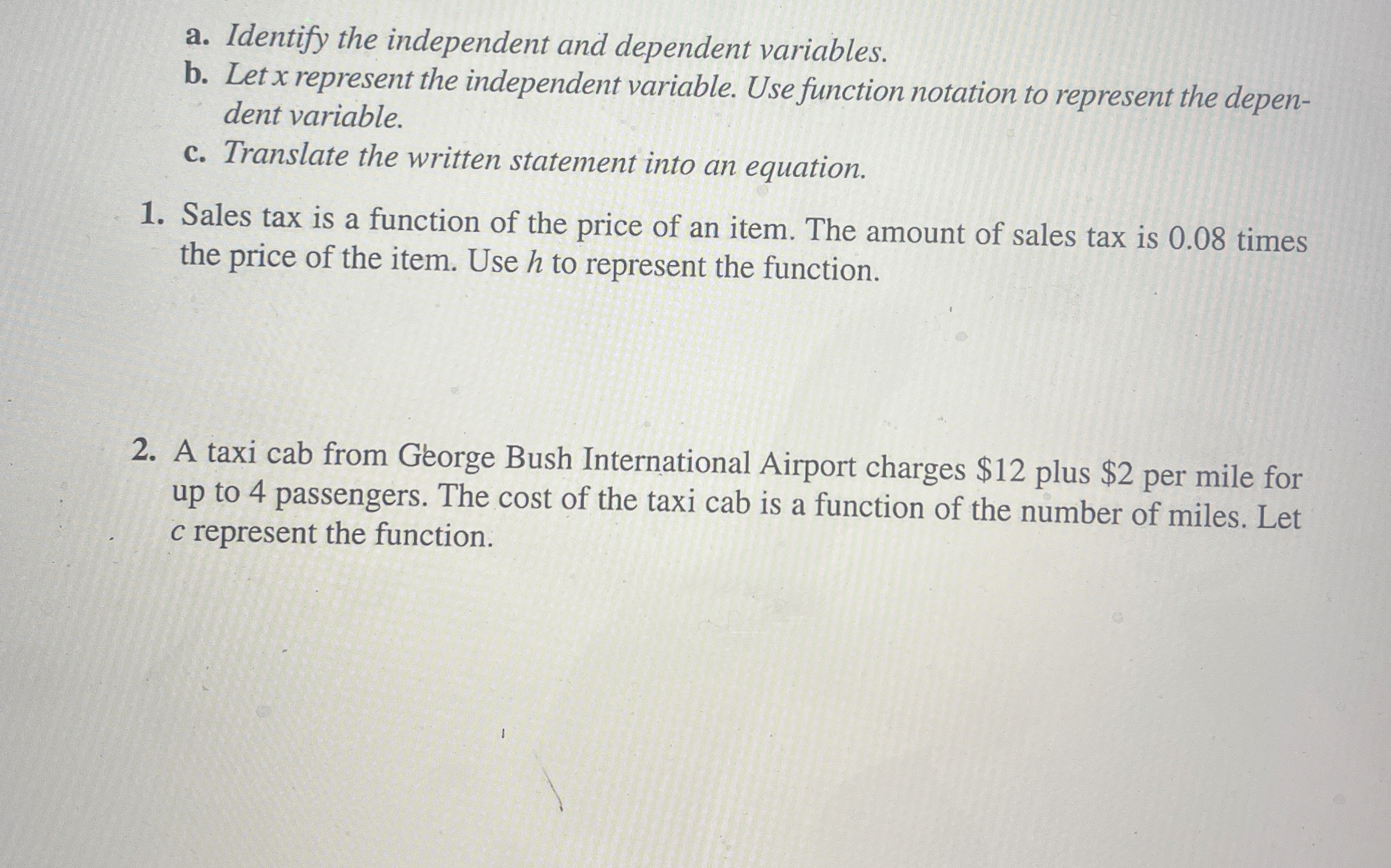 Solved a. ﻿Identify the independent and dependent | Chegg.com