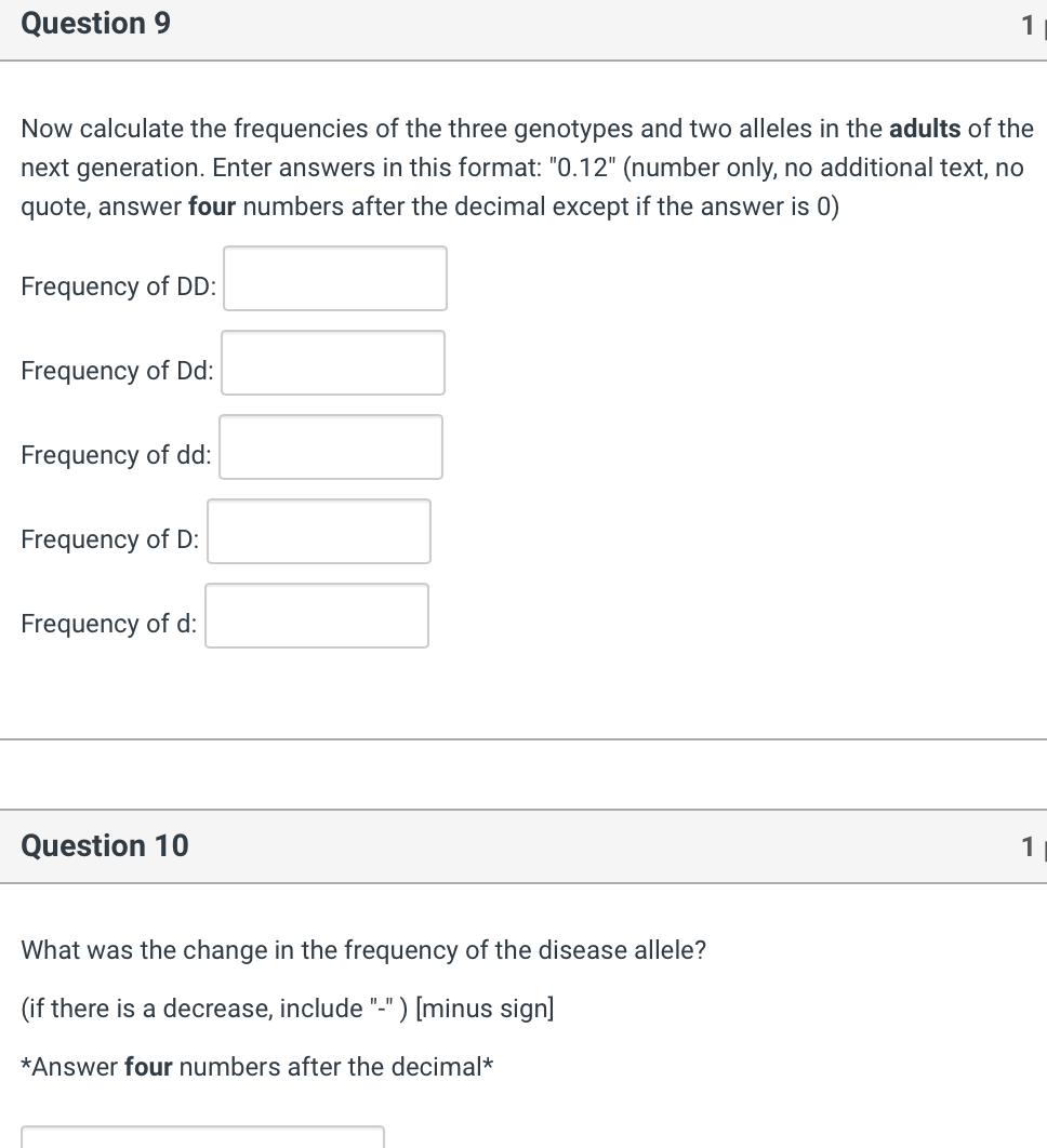 Solved Question 9Now calculate the frequencies of the three | Chegg.com