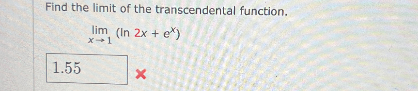 Solved Find the limit of the transcendental | Chegg.com