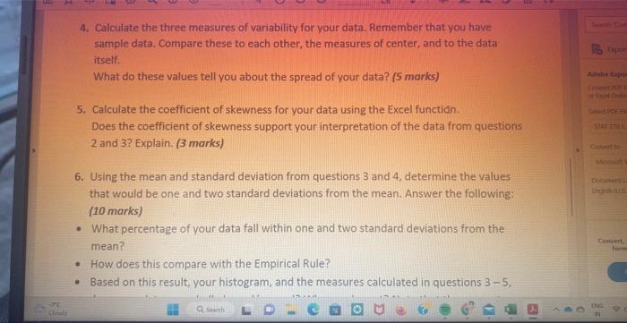 Solved Refer to the sample data set you collected in Part 1 | Chegg.com