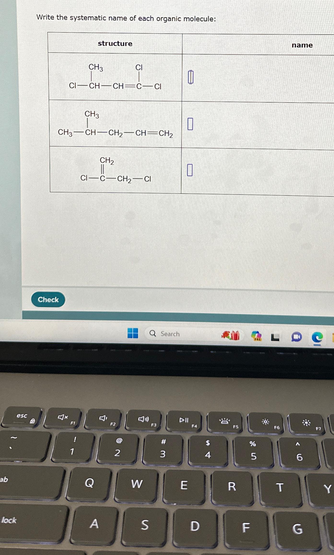 Solved Write the systematic name of each organic | Chegg.com