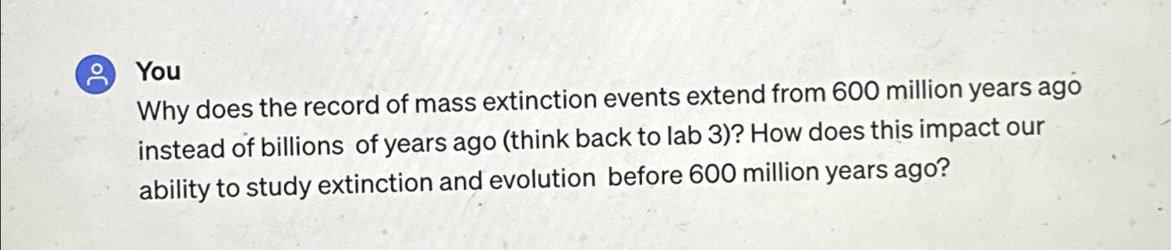 Solved 8 ﻿YouWhy does the record of mass extinction events | Chegg.com