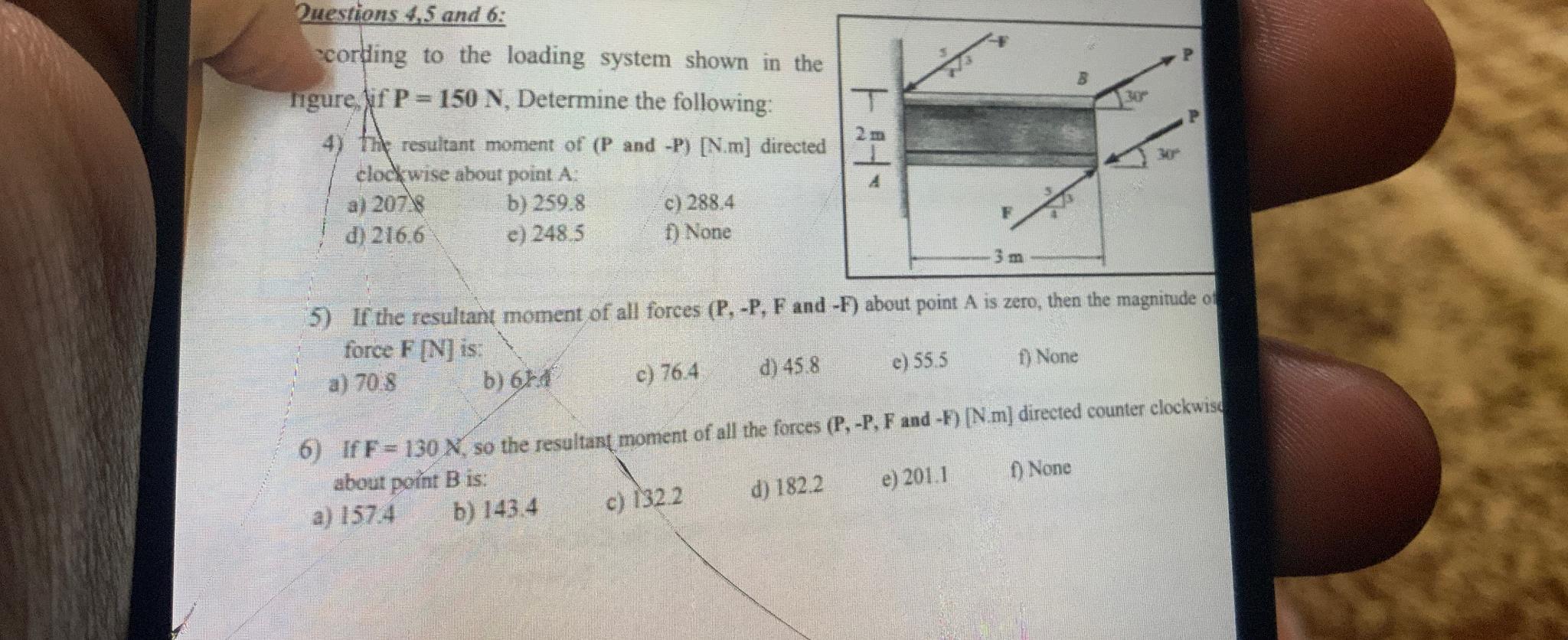 Solved • ﻿Questions 4,5 ﻿and 6:cording to the loading system | Chegg.com