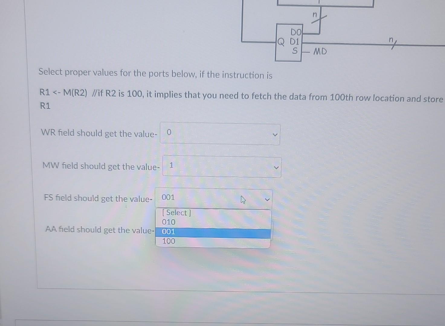 Datapath.png Select proper values for the ports | Chegg.com